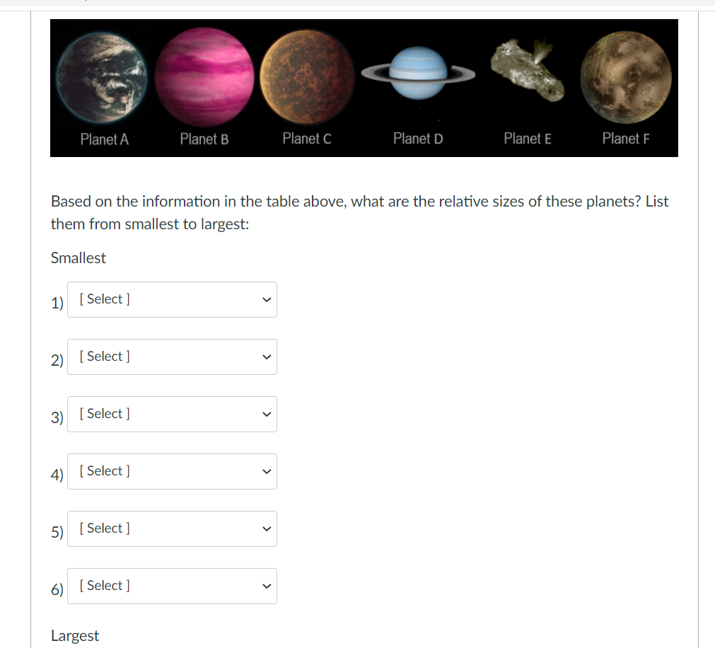 Order Of Planets And Size Worksheet
