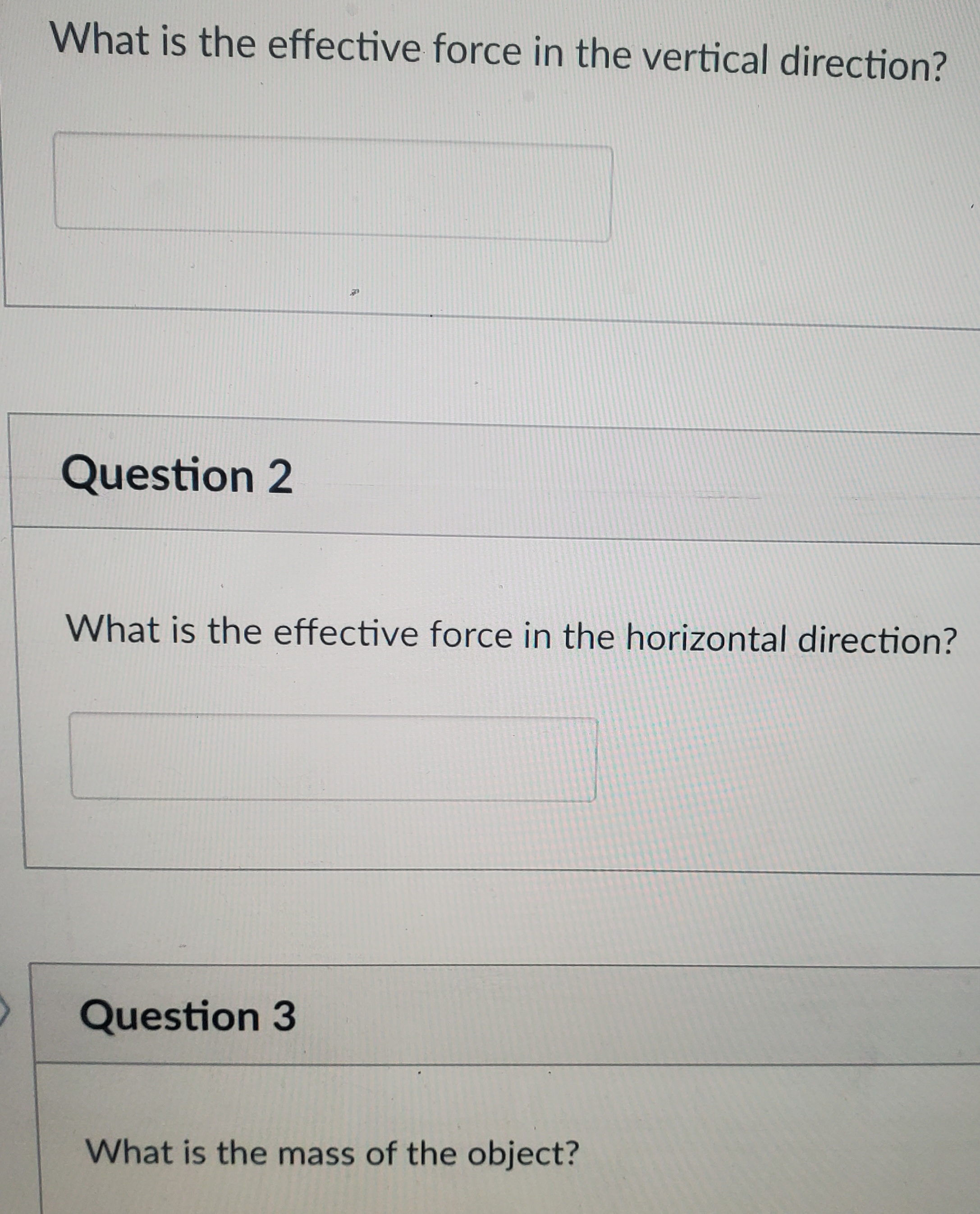 Solved What is the effective force in the vertical | Chegg.com