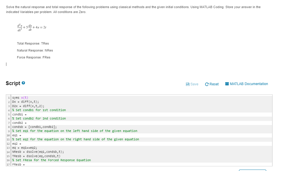Solved Solve the natural response and total response of the | Chegg.com