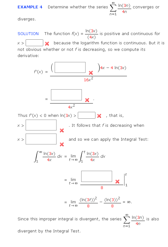 Solved EXAMPLE 4 Determine whether the series ∑n=1∞4nln(3n) | Chegg.com