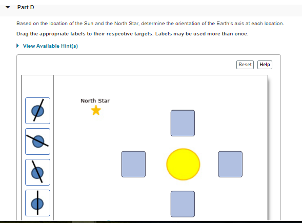 Solved Part D Based on the location of the Sun and the North | Chegg.com