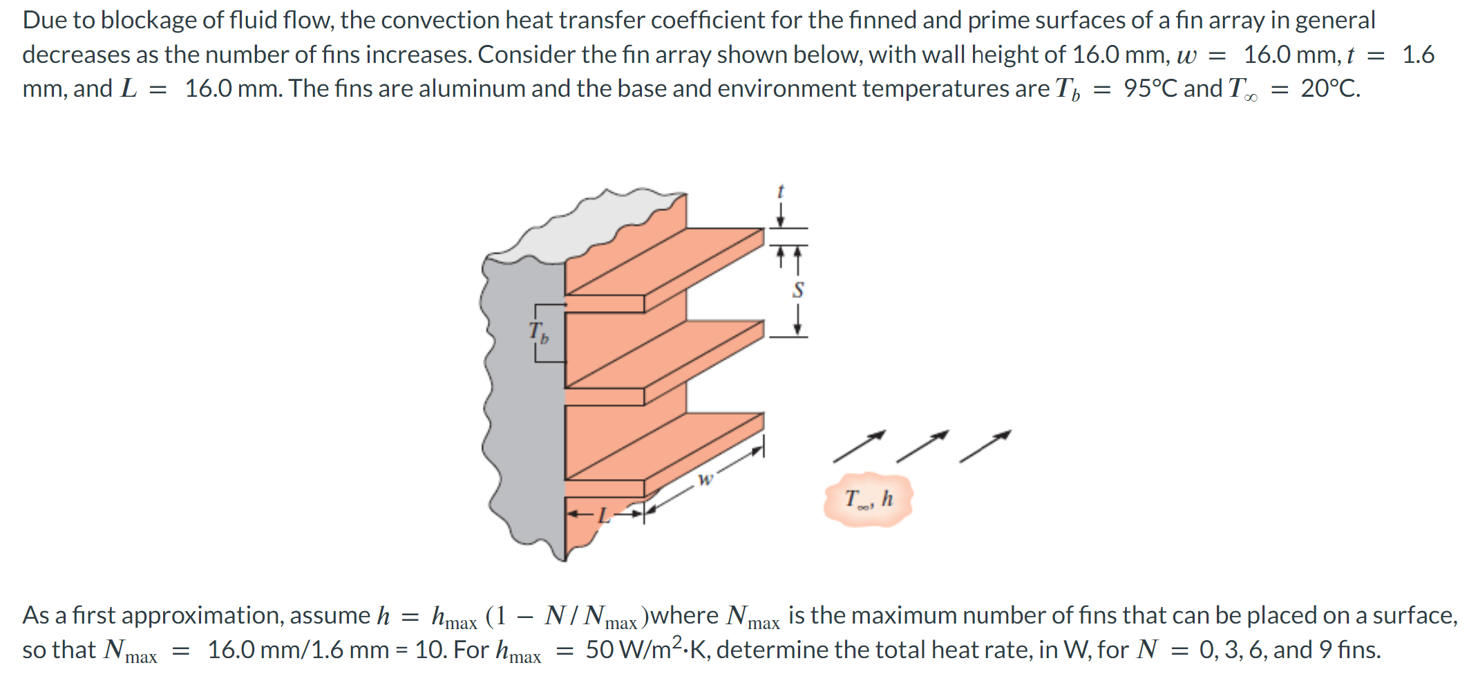 Solved Due to blockage of fluid flow, the convection heat | Chegg.com