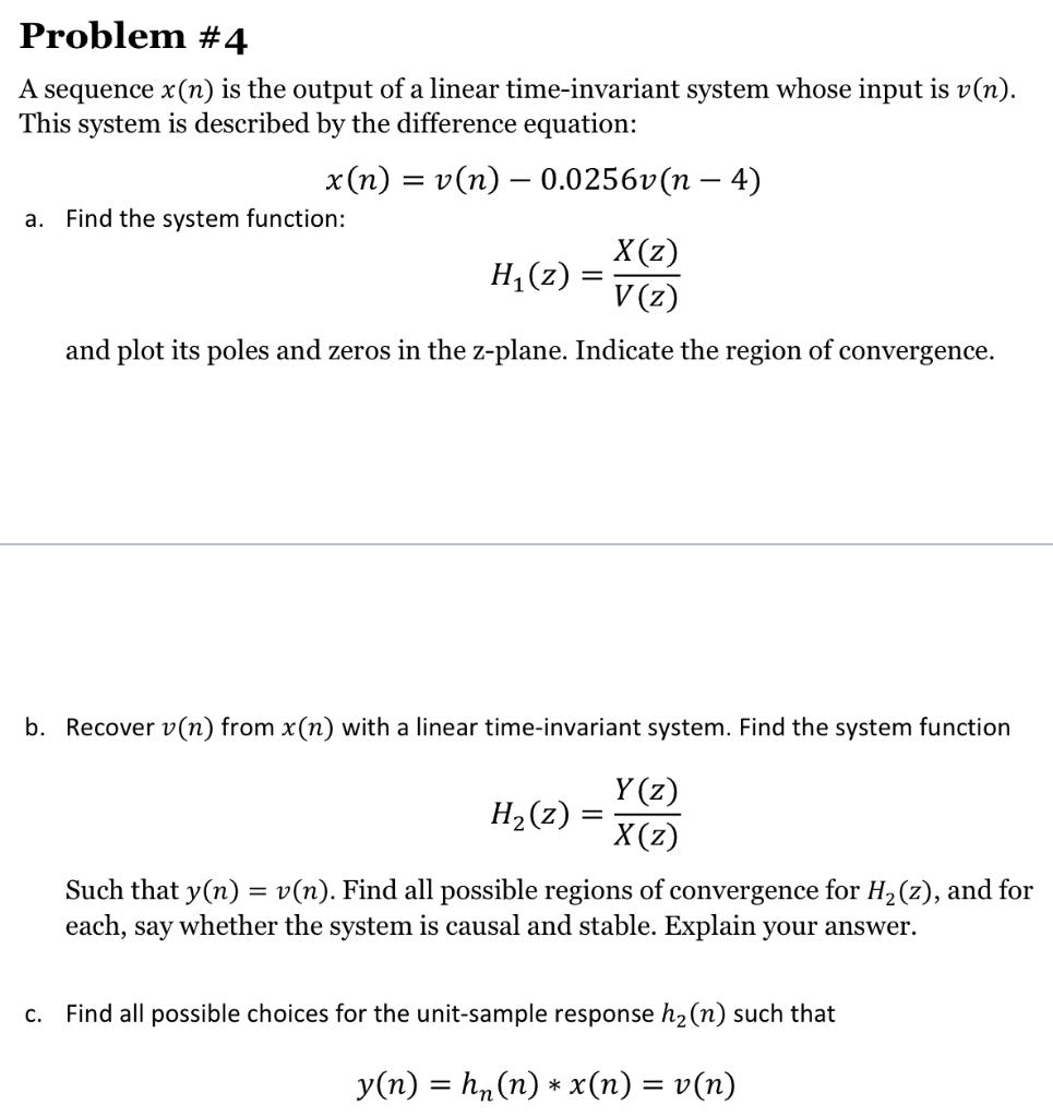 Solved A sequence x(n) is the output of a linear | Chegg.com