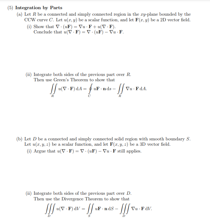 Solved 5) Integration by Parts (a) Let R be a connected and | Chegg.com