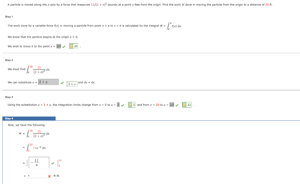 Solved The work done by a variable force f(x) in moving a | Chegg.com