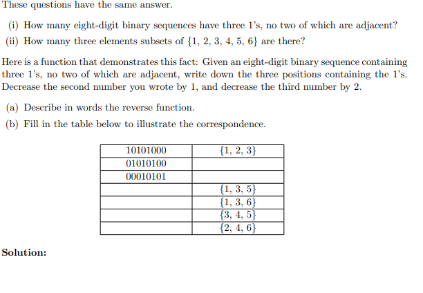 Solved These questions have the same answer. (i) How many | Chegg.com