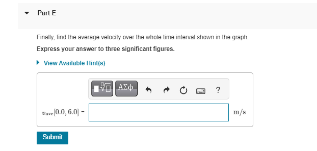 Solved \pm Average Velocity from a Position vs. Time Graph 6 | Chegg.com