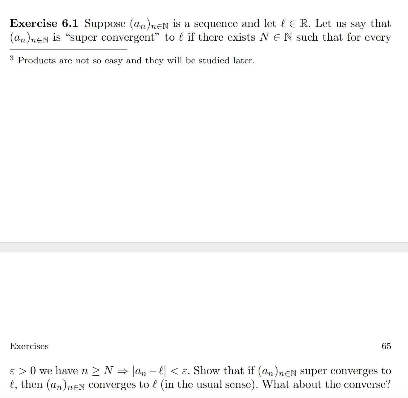 Solved Exercise 6.1 Suppose (an)n∈N is a sequence and let | Chegg.com