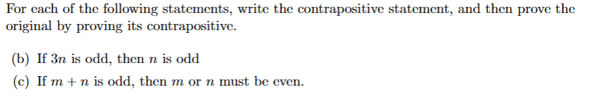 Solved For each of the following statements, write the | Chegg.com