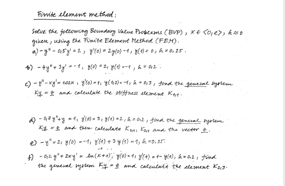 Finite element method : Solve the following Boundary | Chegg.com