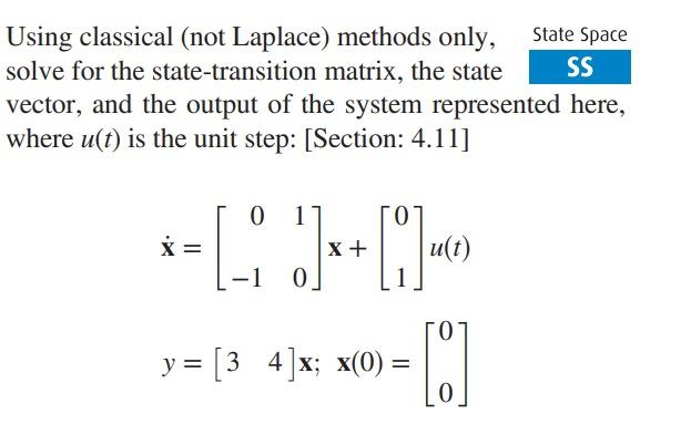 Solved Using classical (not Laplace) methods only, State | Chegg.com