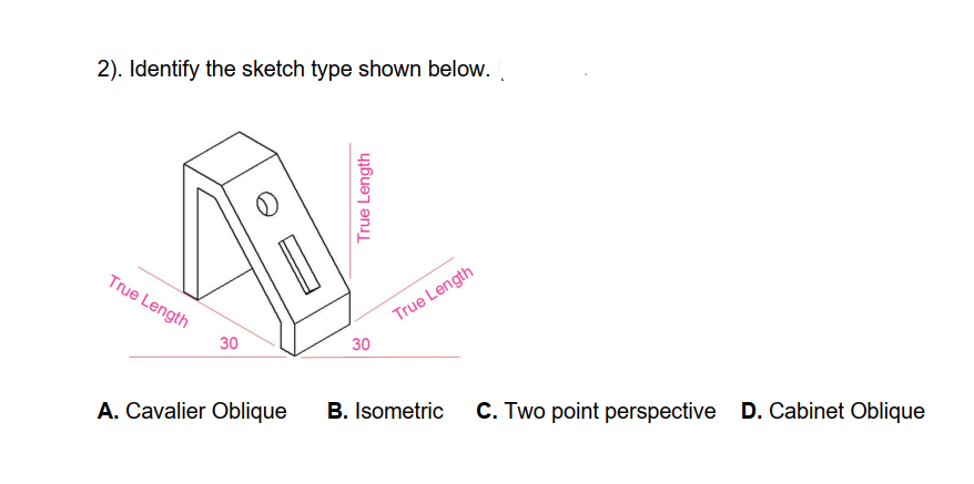 Solved 2). Identify the sketch type shown below. True Length | Chegg.com