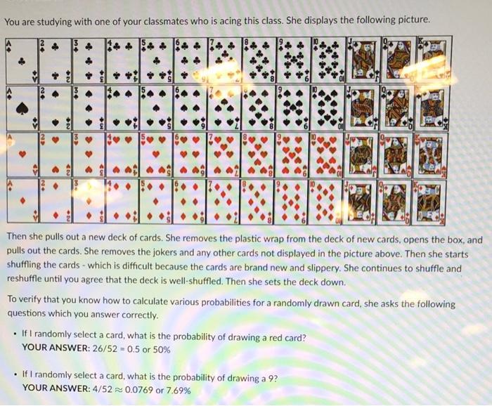 Solved Prompt 1. What is the probability of drawing a random | Chegg.com