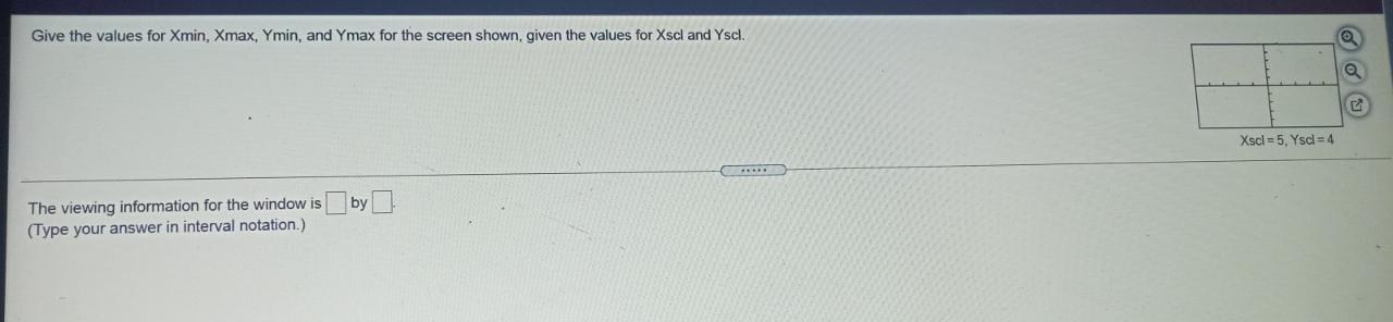 Solved Give the values for Xmin, Xmax, Ymin, and Ymax for | Chegg.com