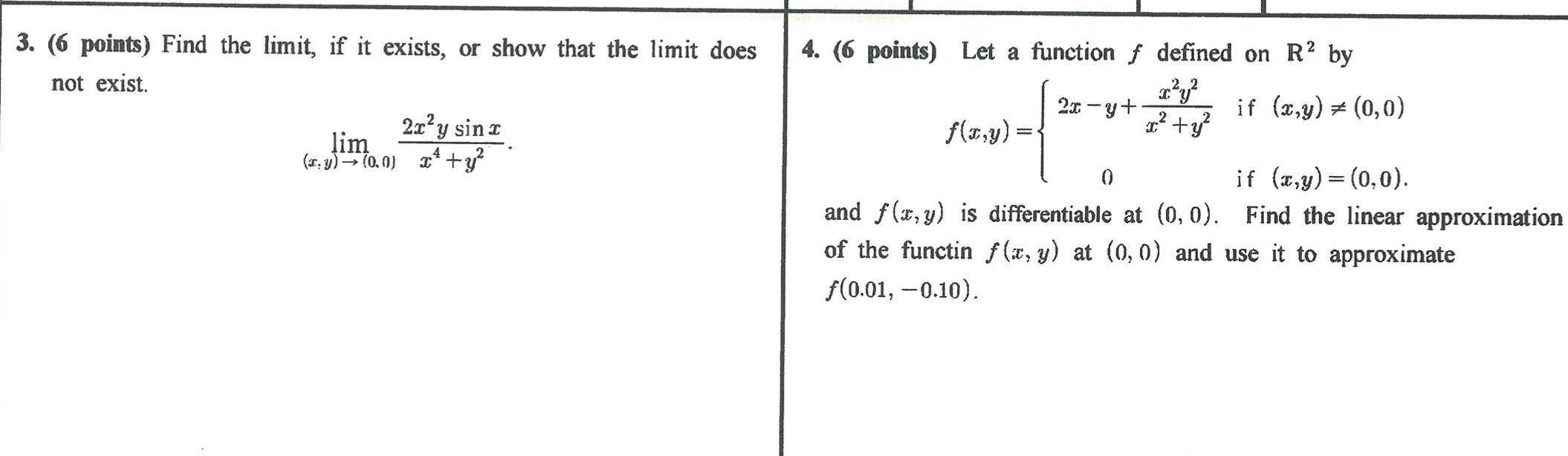 Solved 3. (6 points) Find the limit, if it exists, or show | Chegg.com