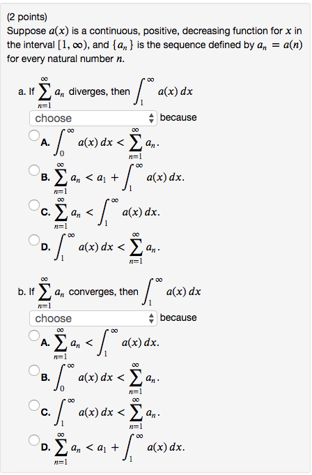 Solved (2 points) Suppose a(x) is a continuous, positive, | Chegg.com Solved (2 points) Suppose a(x) is a continuous, positive, | Chegg.com