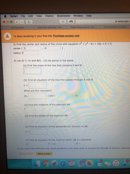 Solved: Safari File Edit View History Bookmarks Window Hel... | Chegg.com