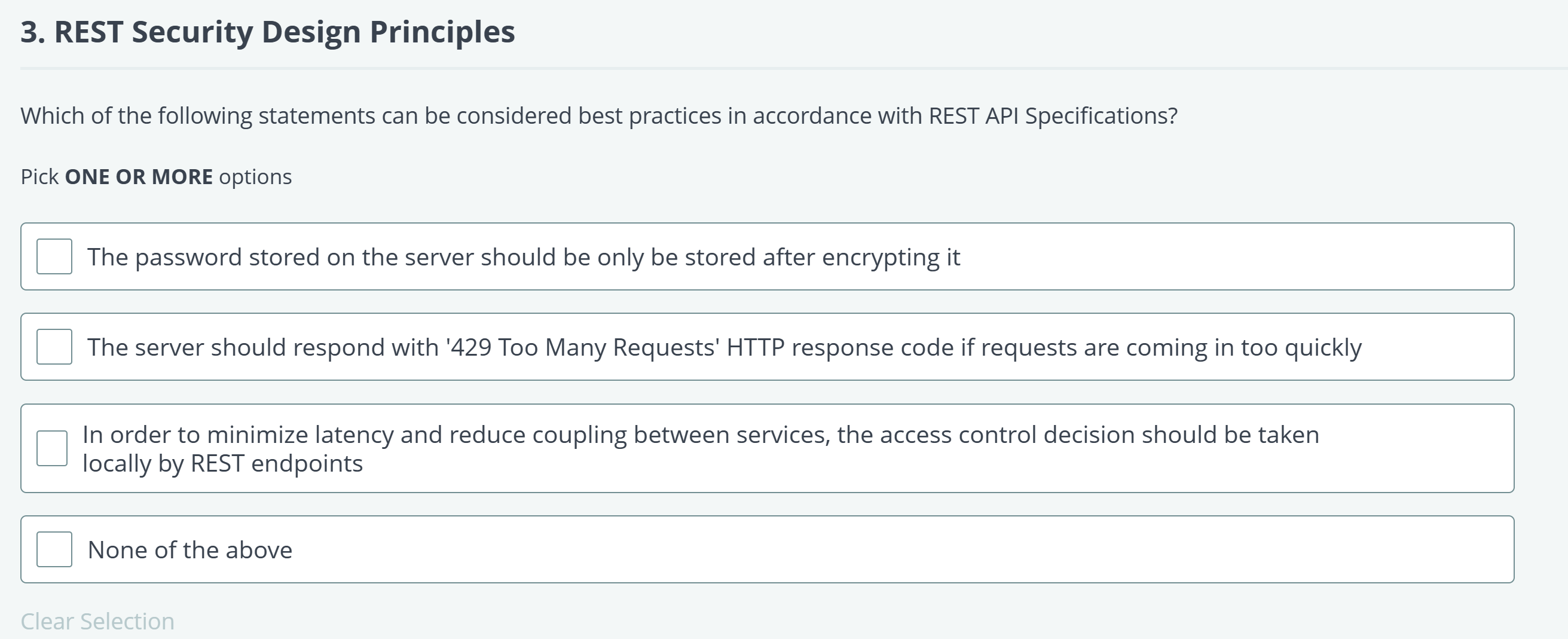 Solved 3. REST Security Design Principles Which of the | Chegg.com