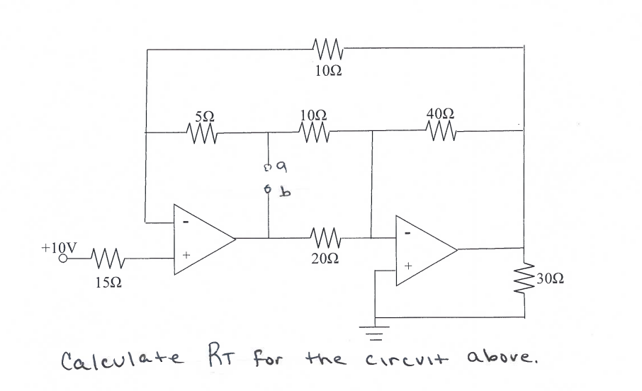Calculate RT ﻿for the circuit above. | Chegg.com