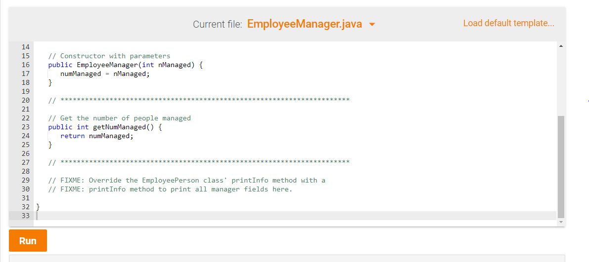 Solved zyDE 10.8.1: Inheritance: Employees and overriding a | Chegg.com Solved zyDE 10.8.1: Inheritance: Employees and overriding a | Chegg.com