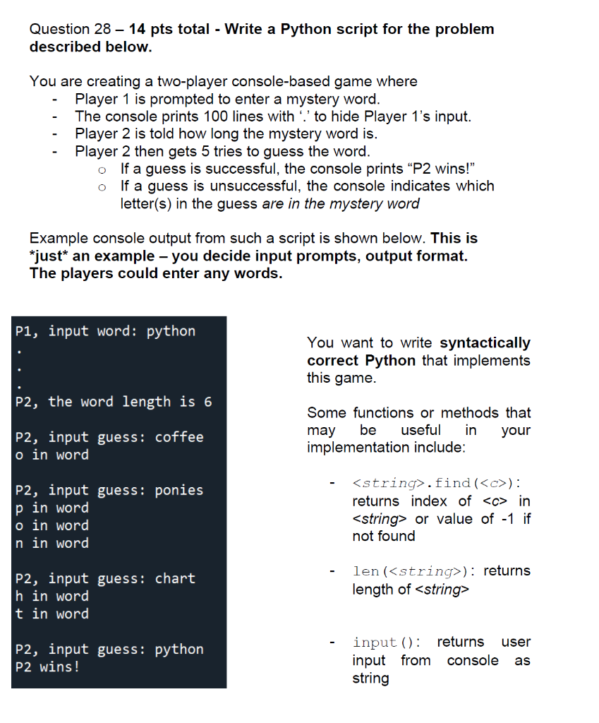 Solved Question 28 14 Pts Total Write A Python Script 9636