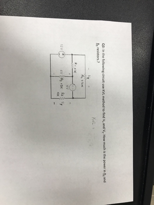 Solved In the following circuit use KVL method to find V_x | Chegg.com