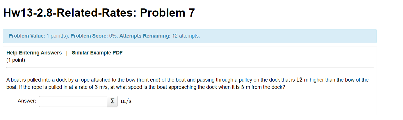 Solved Hw13-2.8-Related-Rates: Problem 7 Problem Value: 1 | Chegg.com Solved Hw13-2.8-Related-Rates: Problem 7 Problem Value: 1 | Chegg.com