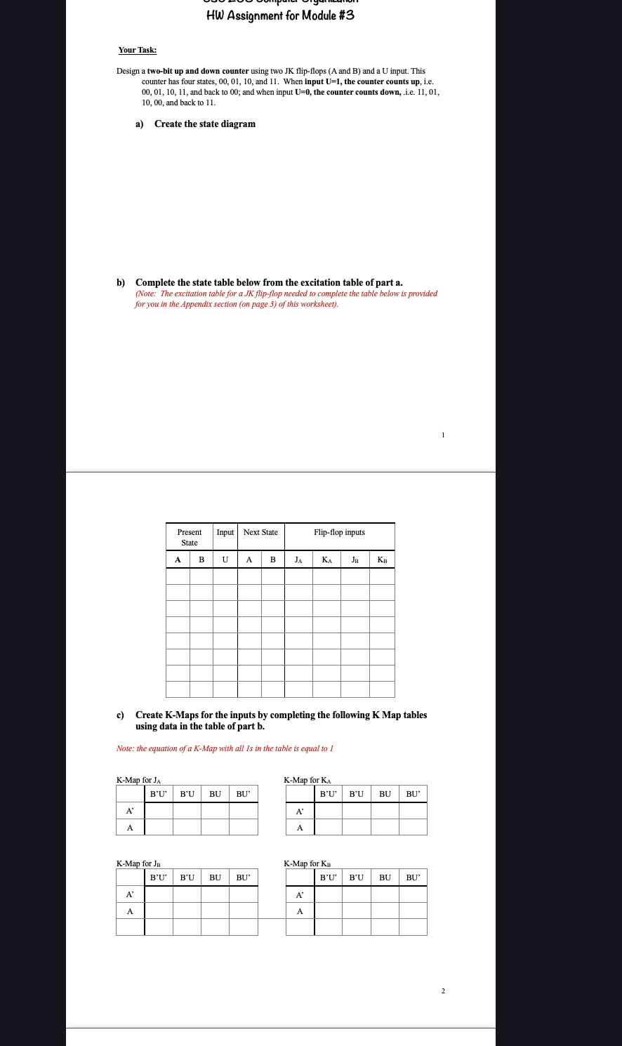 Solved Design a two-bit up and down counter using two JK | Chegg.com