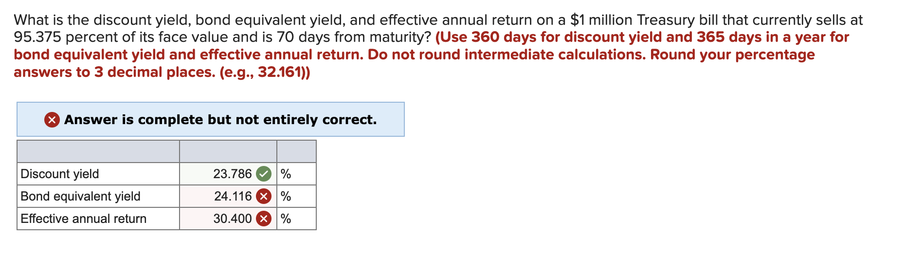 Solved What Is The Discount Yield Bond Equivalent Yield 9098