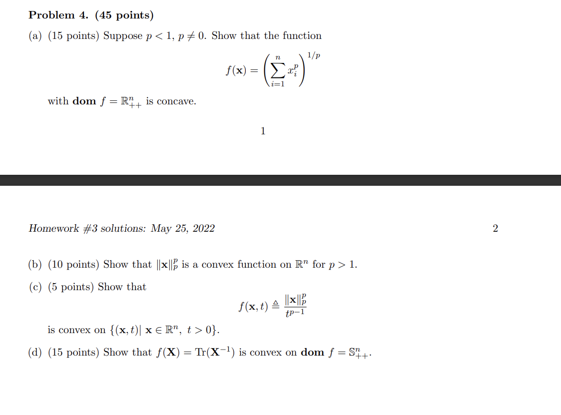 Solved Problem 4. (45 points) (a) (15 points) Suppose p