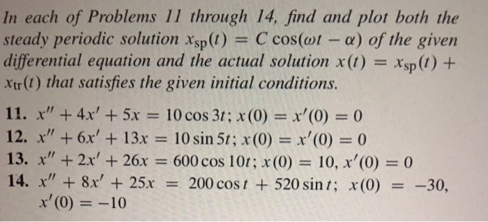 Solved In each of Problems 11 through 14, find and plot both | Chegg.com