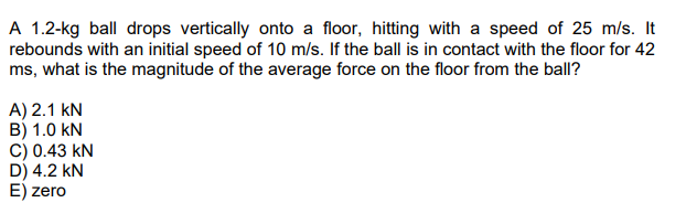 Solved A 1.2-kg ball drops vertically onto a floor, hitting | Chegg.com
