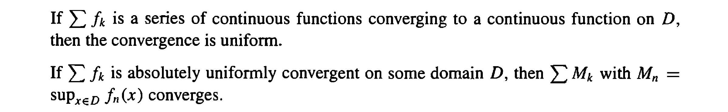 Solved If fk is a series of continuous functions converging | Chegg.com