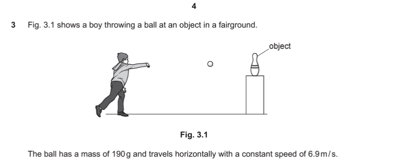 Solved 3 ﻿Fig. 3.1 ﻿shows a boy throwing a ball at an object | Chegg.com