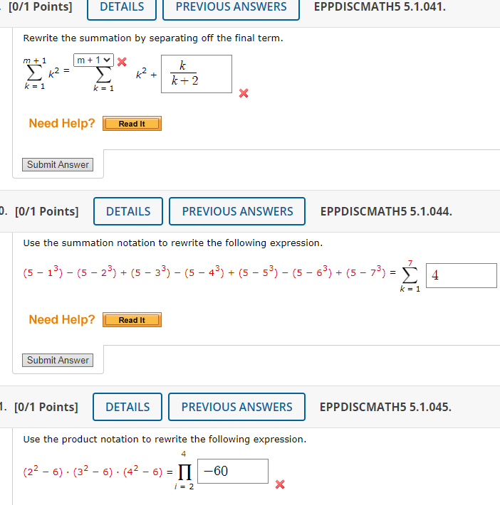 Solved Rewrite the summation by separating off the final | Chegg.com