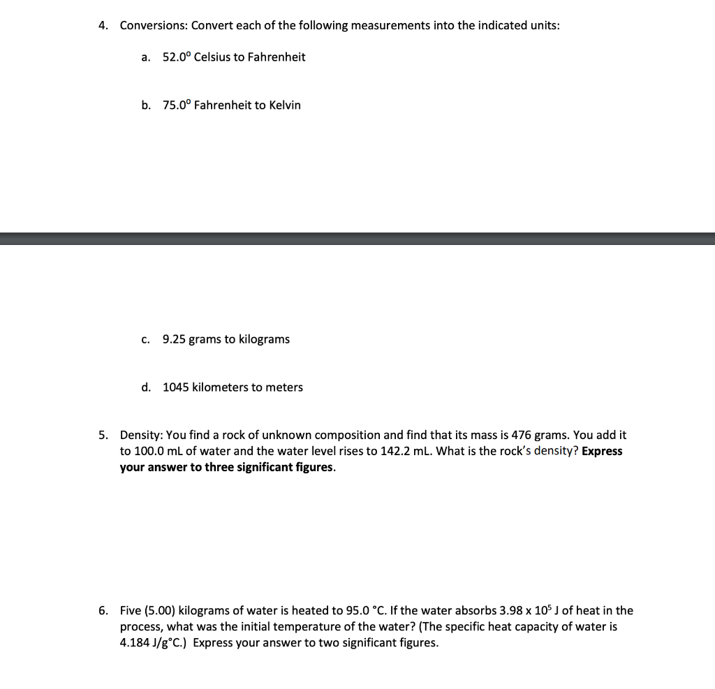 Solved 4. Conversions: Convert each of the following | Chegg.com