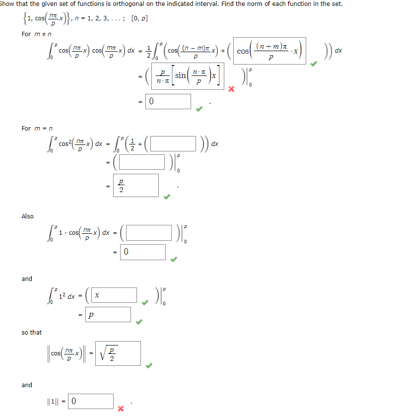 Solved Show that the given set of functions is orthogonal on | Chegg.com