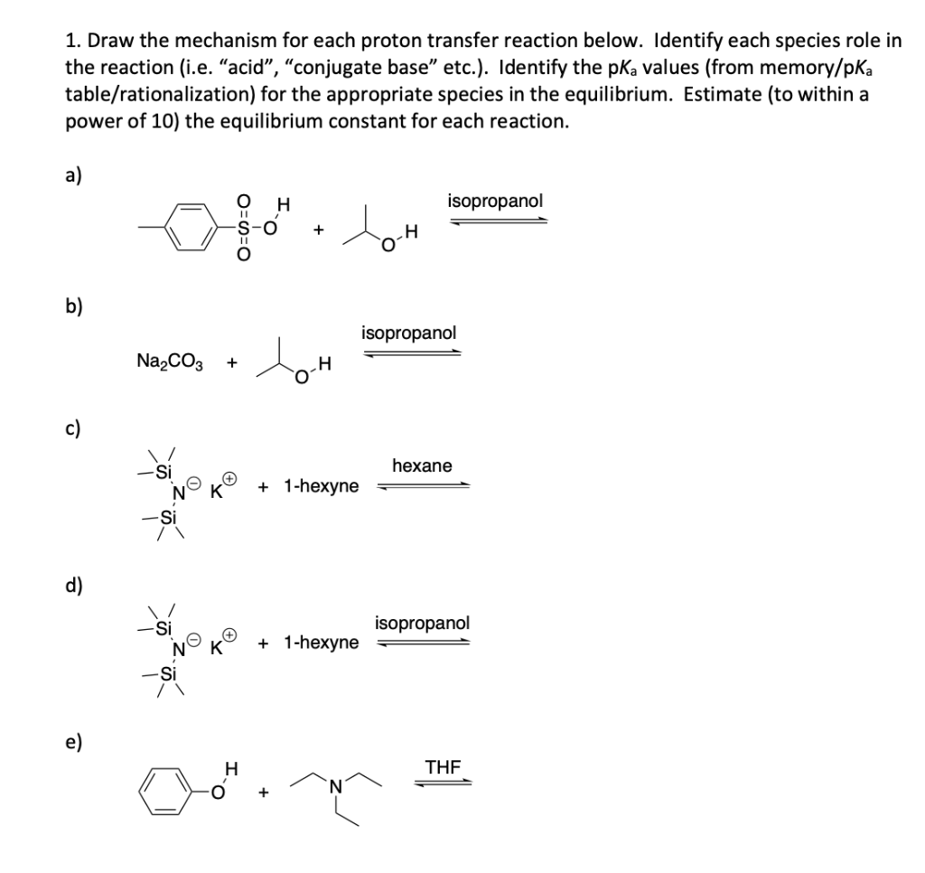 Solved Draw the mechanism for each proton transfer reaction | Chegg.com