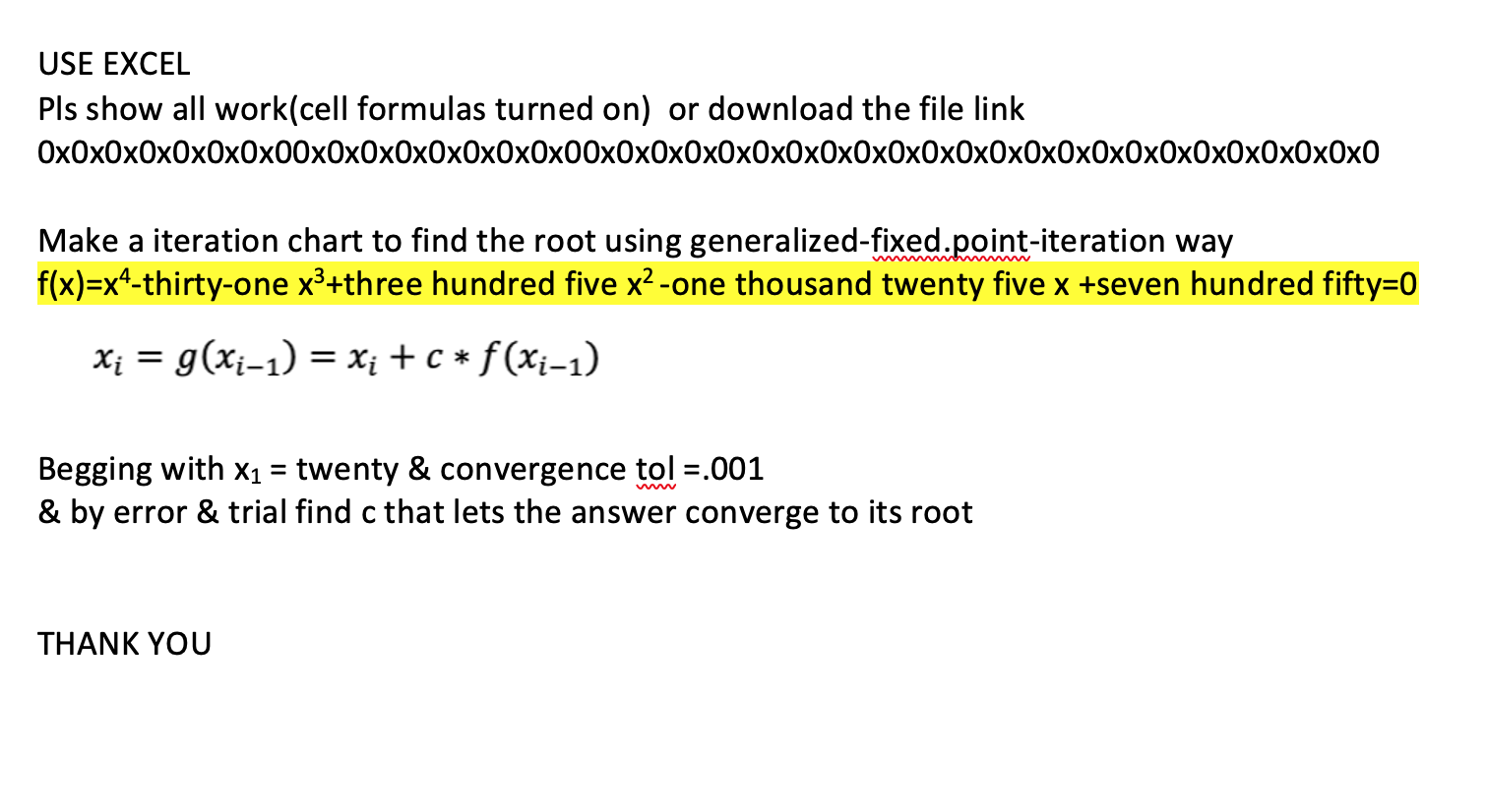 Solved USE EXCEL Pls show all work(cell formulas turned on) | Chegg.com