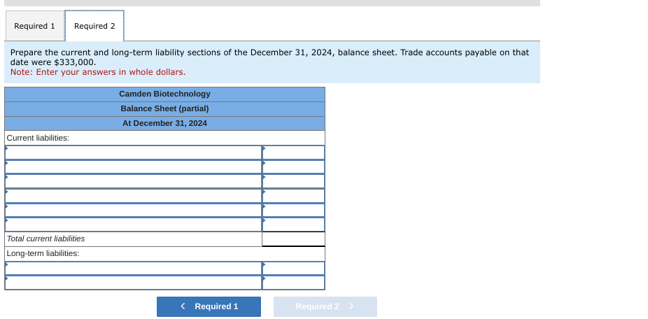 Solved Prepare the current and long-term liability sections | Chegg.com