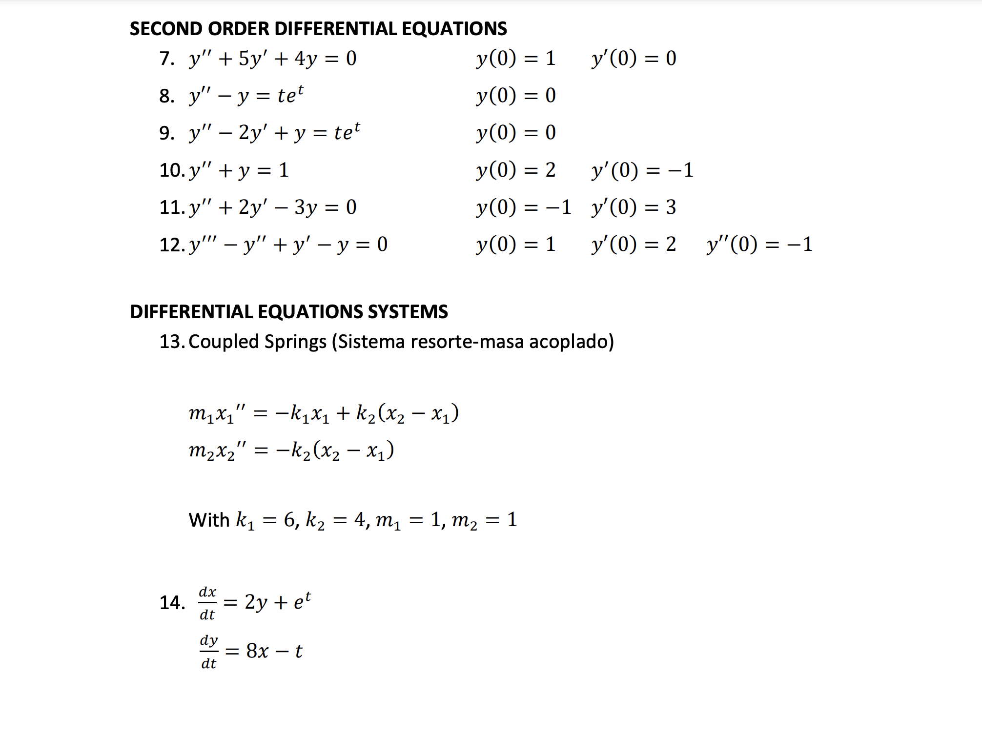Solved SECOND ORDER DIFFERENTIAL | Chegg.com