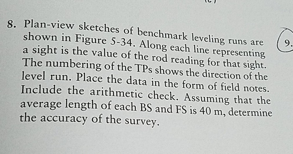 1 Plan-view sketches of benchmark leveling runs are | Chegg.com