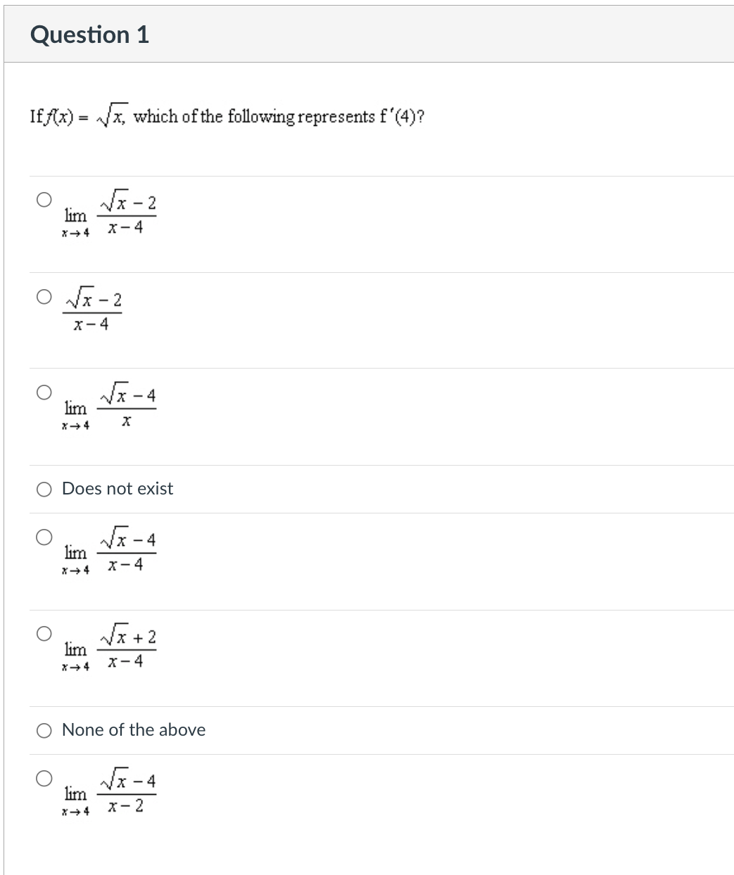 Solved Question 1 If f(x)=x, which of the following | Chegg.com