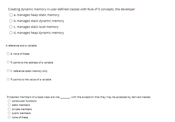 Solved A base class a. is the same as a derived class b. | Chegg.com