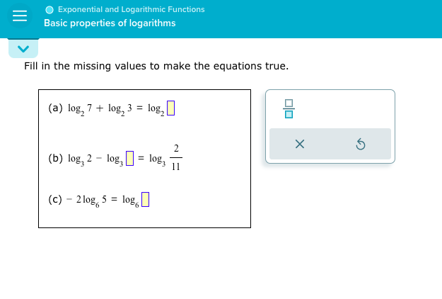 Solved Fill in the missing values to make the equations | Chegg.com