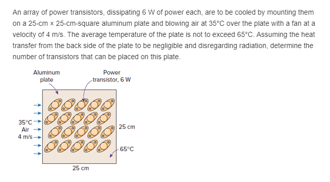 Solved An array of power transistors, dissipating 6 W of | Chegg.com