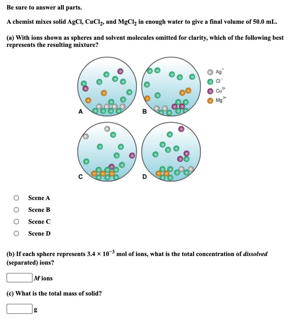 Solved Be sure to answer all parts. A chemist mixes solid | Chegg.com