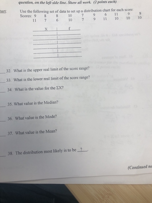 Solved question, on the left side line. Show all work. (2 | Chegg.com
