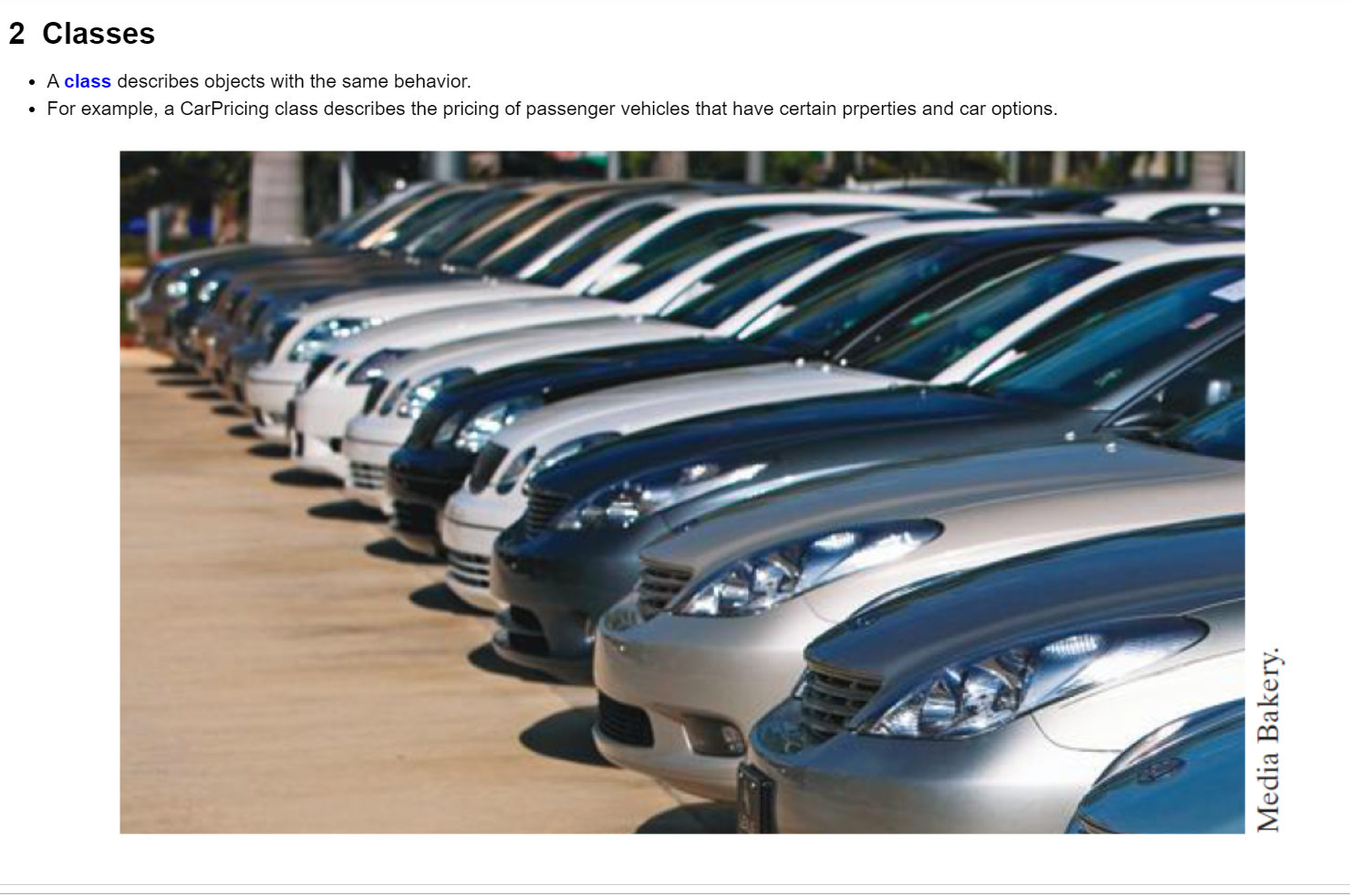 Solved 2 Classes • A class describes objects with the same | Chegg.com