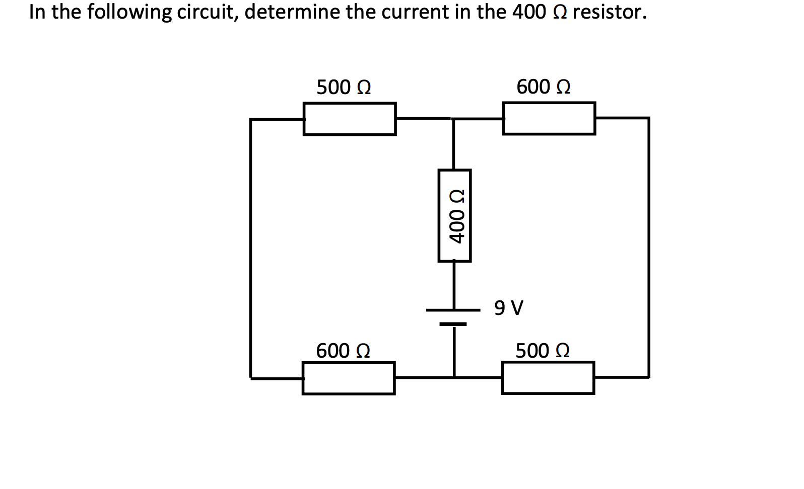 Solved In the following circuit, determine the current in | Chegg.com
